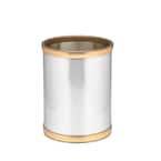 Kraftware 10 in. Round Brushed Chrome and Brass Mylar Trash Can 76448