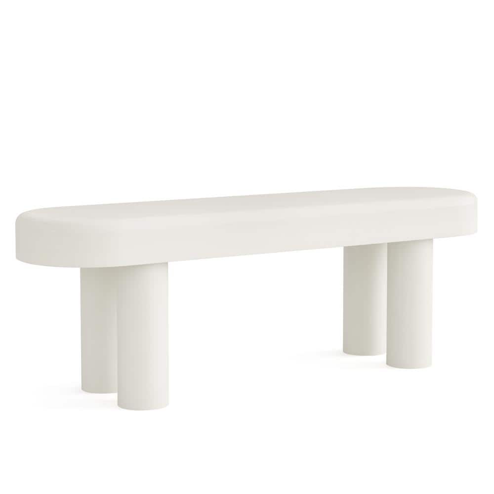 TRIBESIGNS WAY TO ORIGIN Rita White Bed Bench, Entryway Bench for ...