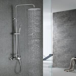 PROOX 5-Spray Round Wall Bar Shower Kit with Hand Shower with ...
