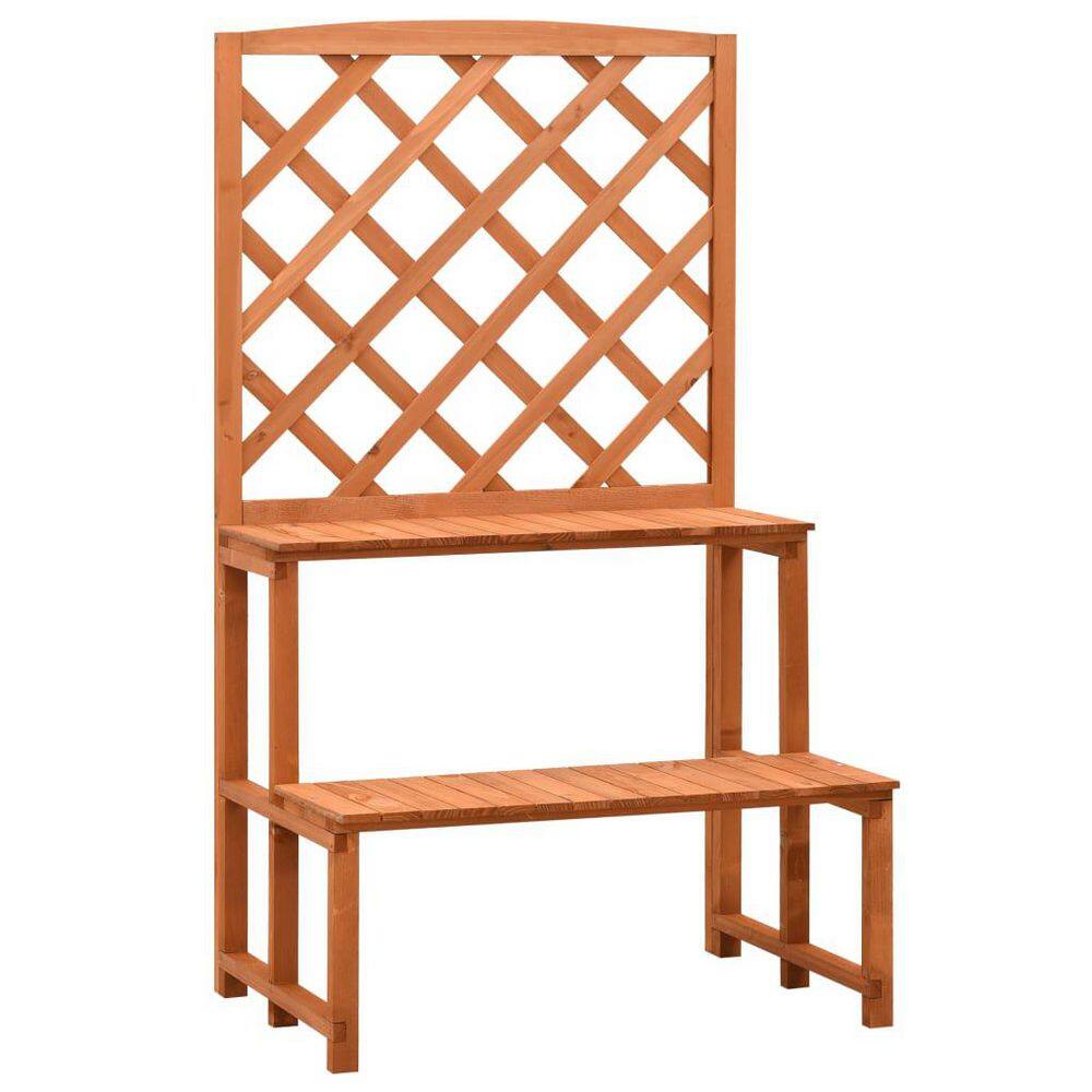 Indoor/Outdoor Plant Stand with Trellis Orange 27.6 in. x 16. 5 in. x ...