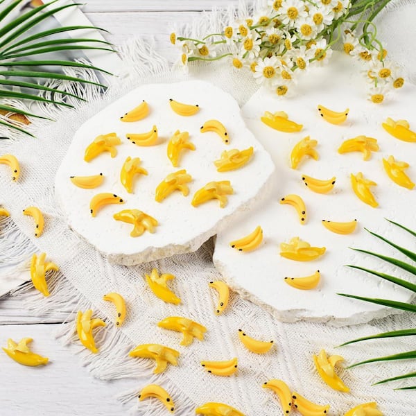 50 in. Artificial Yellow Indoor Outdoor Mini Bananas Resin Plant for ...