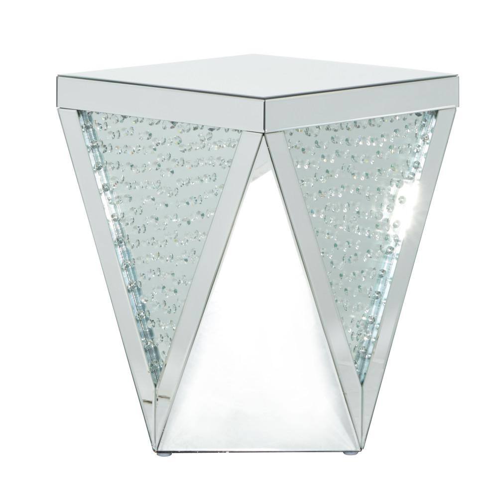 Litton Lane 19 in. Silver Mirrored Geometric Large Square Glass End ...