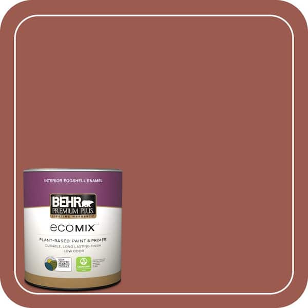 BEHR PREMIUM PLUS 1 qt. #ICC-106 Spicy Cayenne Eggshell Enamel EcoMix ...