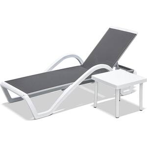 Patio Chaise Lounge Adjustable Aluminum Pool Lounge Chairs with Arm All ...