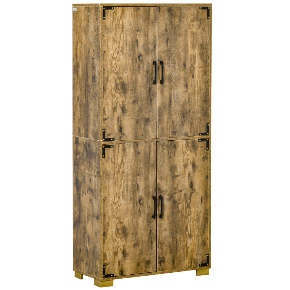 HOMCOM Industrial Rustic Wood Cabinet with 4-Door 838-194 - The Home Depot