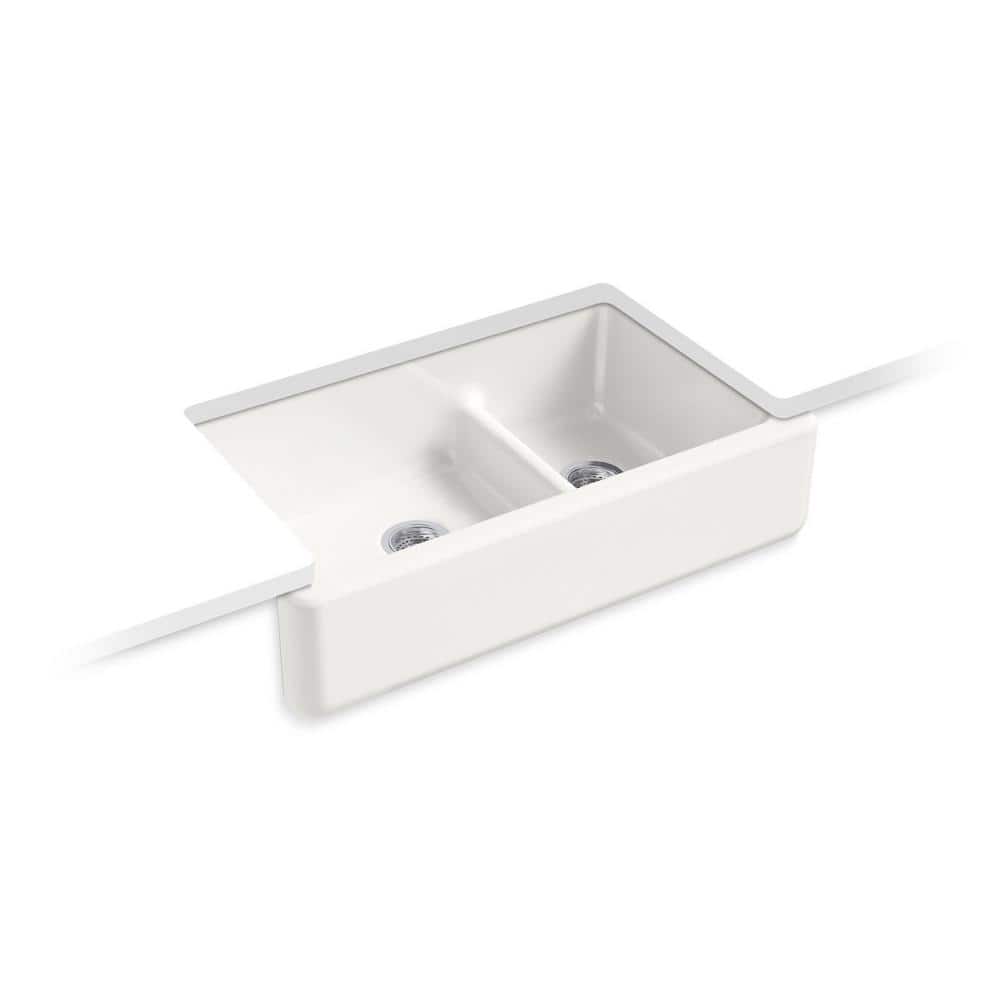 Reviews for KOHLER Whitehaven 34 in. Undermount Double Bowl Sea Salt ...
