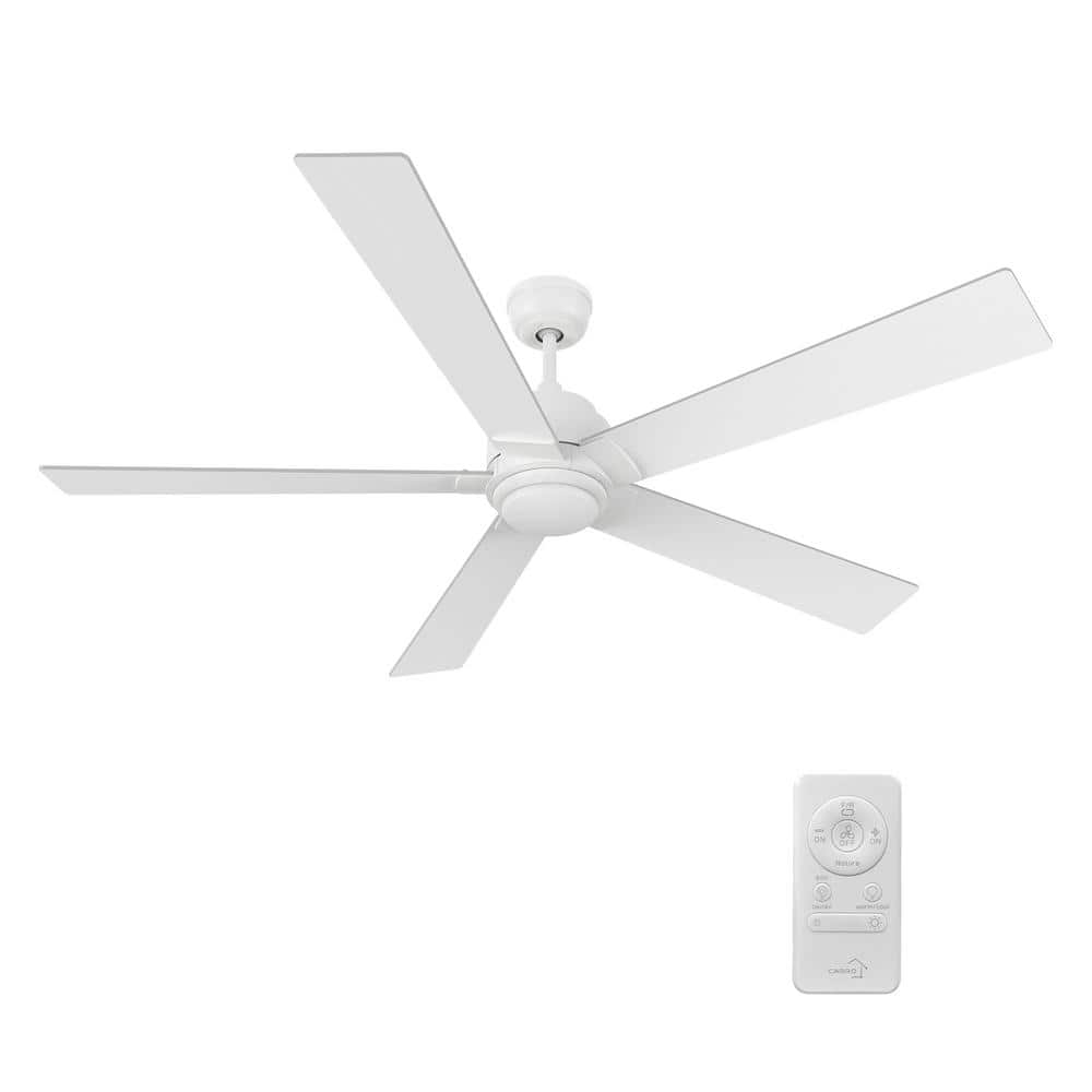 CARRO Kalmar 60 in. Integrated LED Indoor Matte White 10-Speed DC ...
