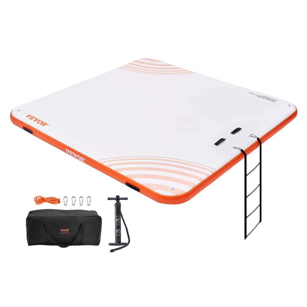 VEVOR Inflatable Floating Dock, 10 ft. x 10 ft. Inflatable Dock ...