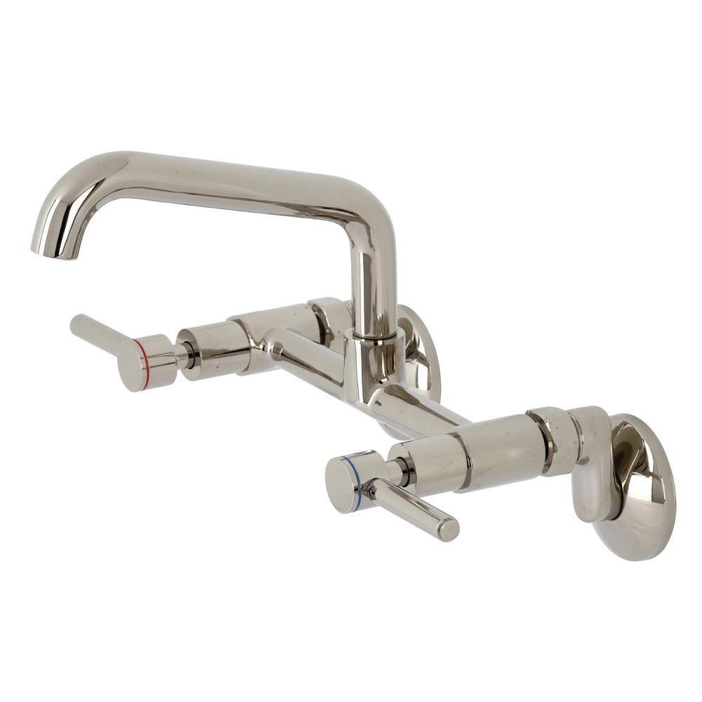 Kingston Brass Concord 2-Handle Wall-Mount Kitchen Faucet in Polished ...