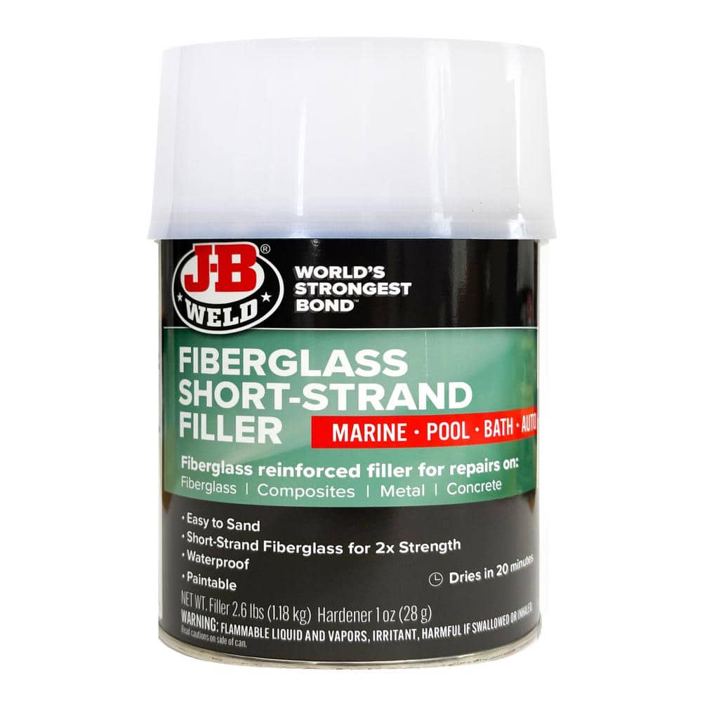J-B Weld FIBERGLASS SHORT-STRAND FILLER 1 QUART 40273 - The Home Depot