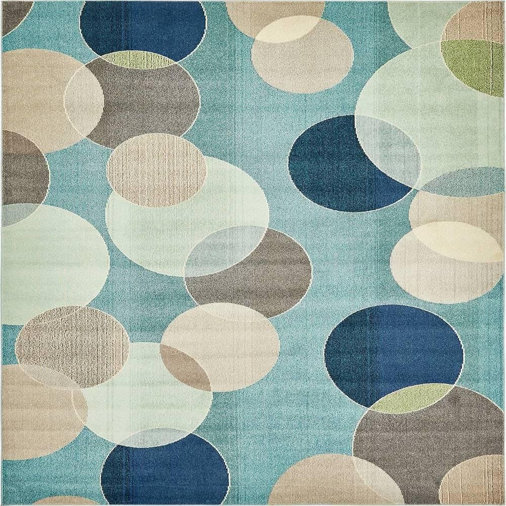 Unique Loom Chromatic Seaside Blue 9' 0 x 12' 0 Area Rug 3139815 - The ...