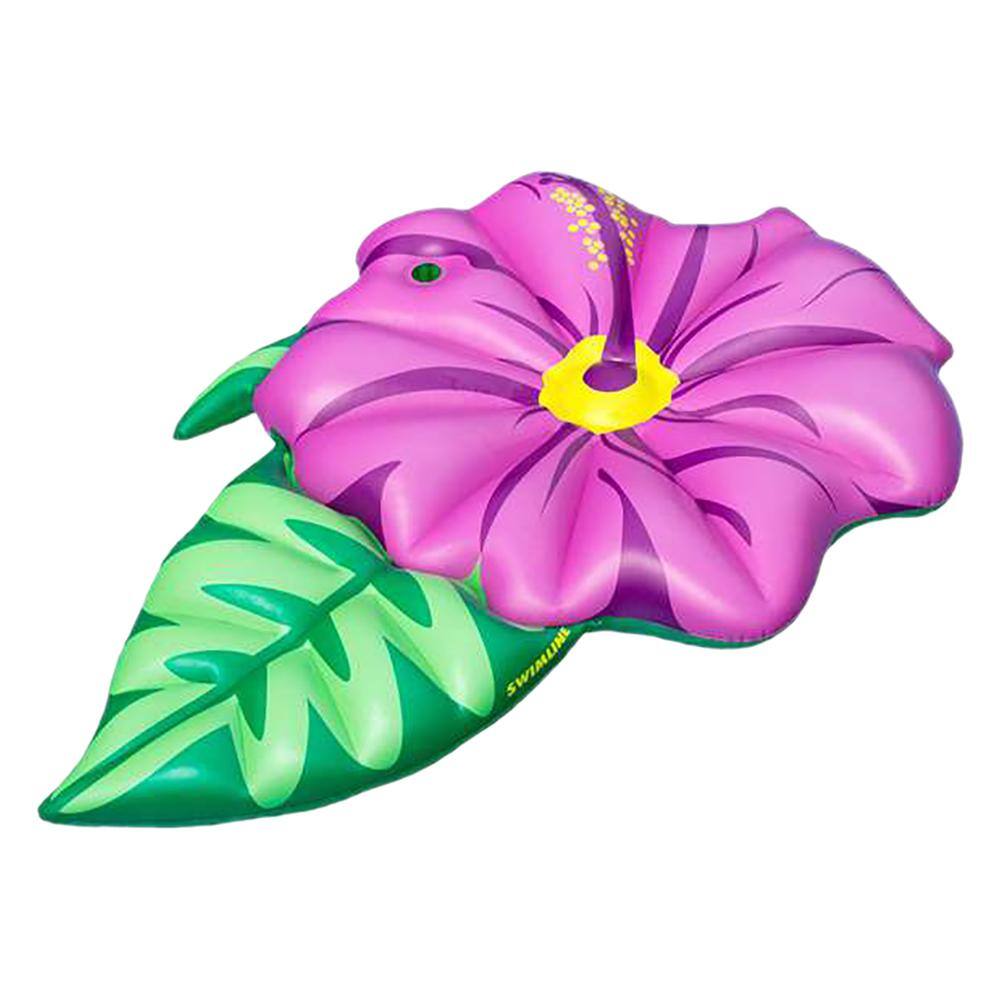 Swimline Multi-Color Oval Vinyl Hibiscus Flower Pool Float 90540 - The ...