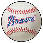 FANMATS Atlanta Braves White 2 ft. x 2 ft. Round Baseball Area Rug 2045 ...
