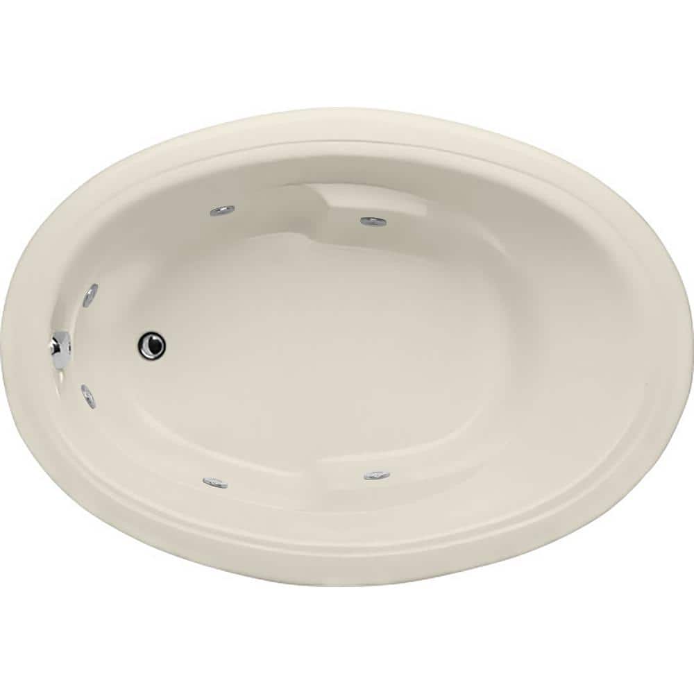 Hydro Systems Studio Oval 66 in. Acrylic Oval Drop-in Whirlpool Bathtub ...