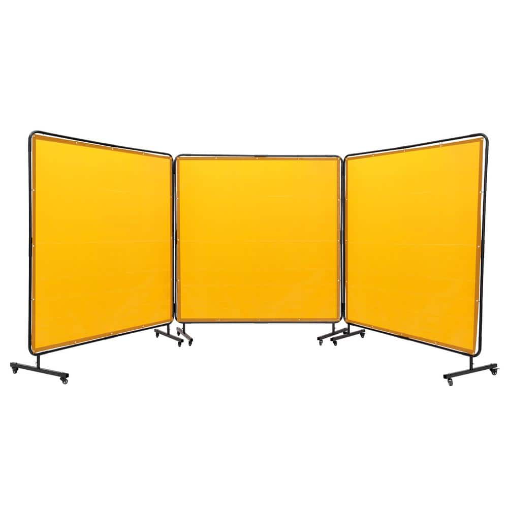 VEVOR Welding Screen with Frame 6 ft. x 6 ft. 3-Panel Welding Curtain ...