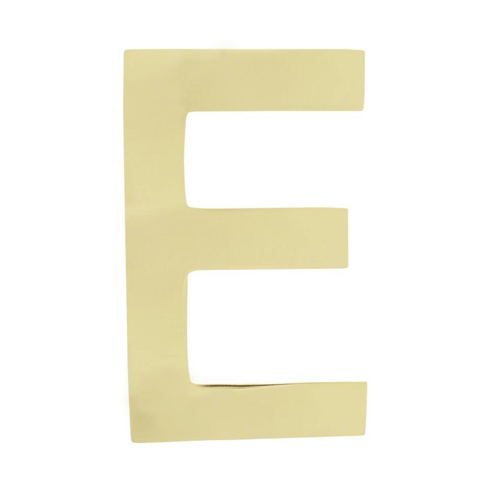 Architectural Mailboxes 4 in. Polished Brass House Letter E 3582PB-E ...