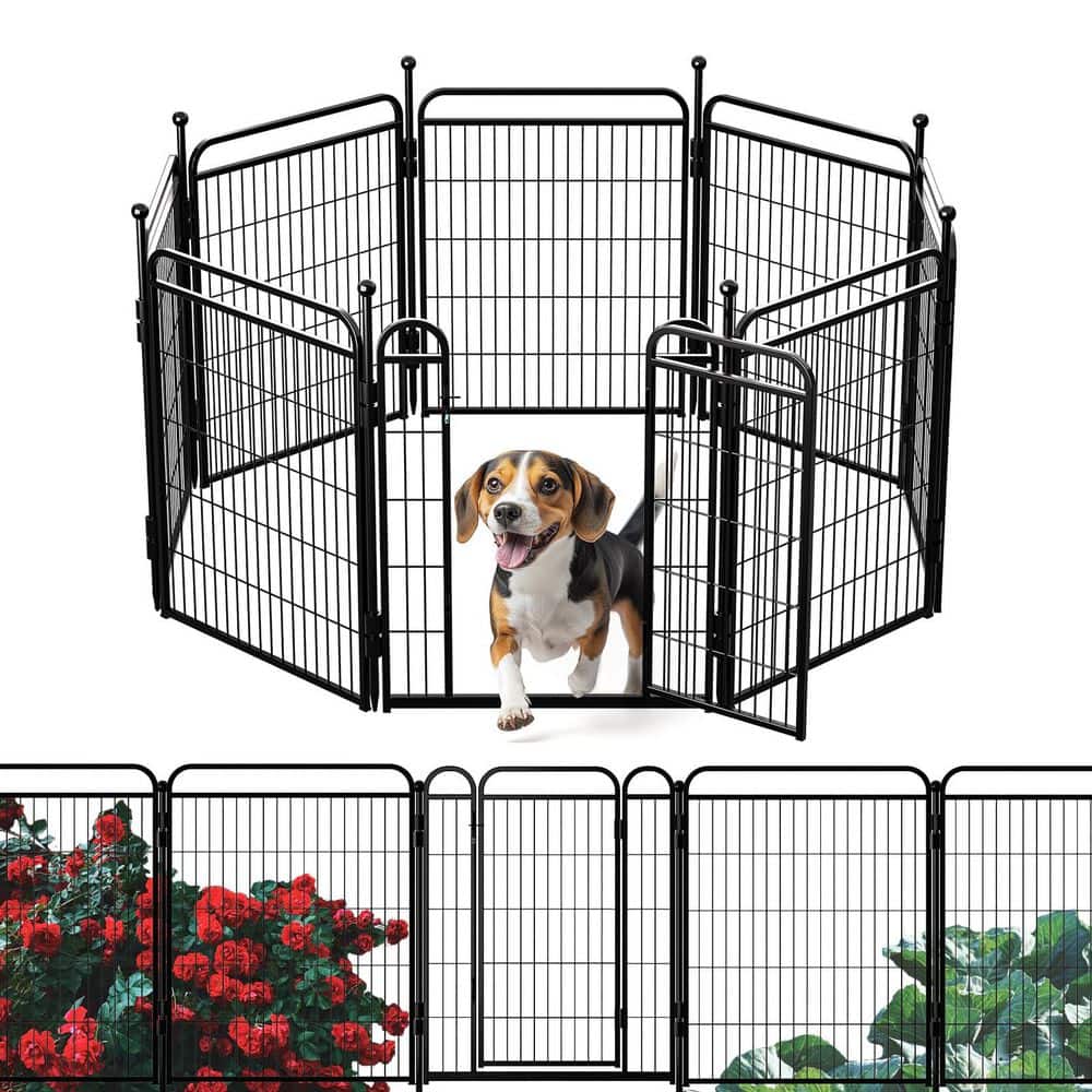 Laybus 32" 8 Panels Pet Dog Playpens, Outdoor/Indoor Dog Fence Exercise ...