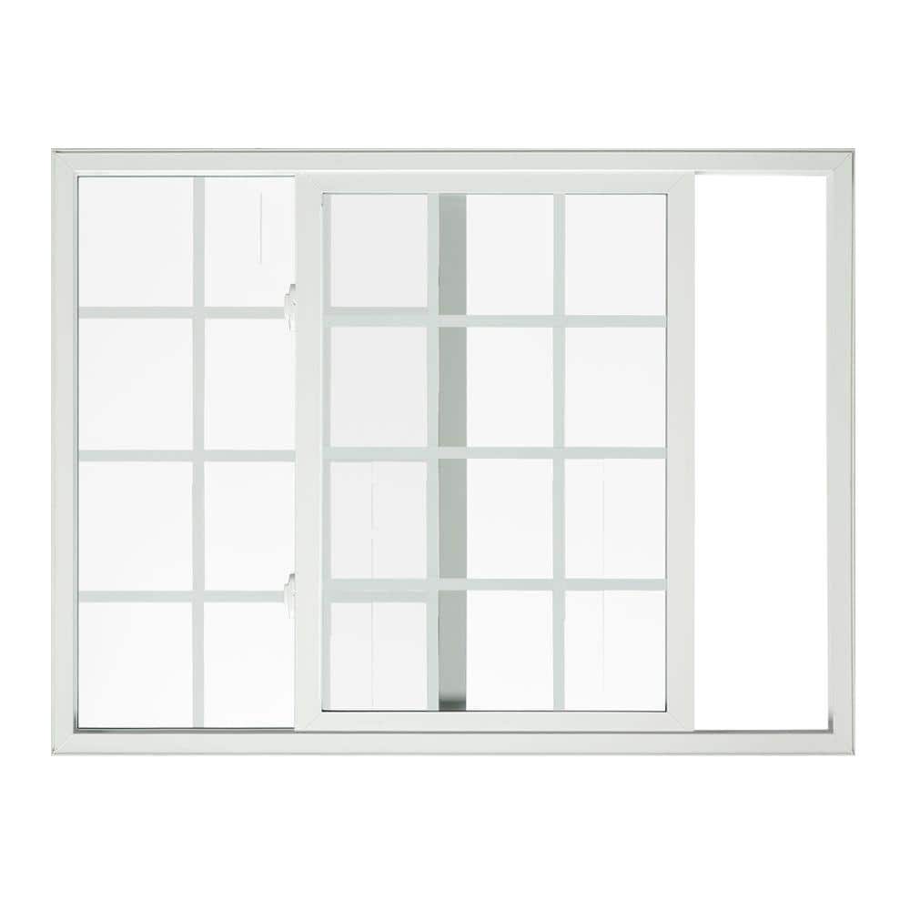 JELD-WEN 71.5 in. x 47.5 in. Premium Atlantic White Vinyl Left-Handed ...