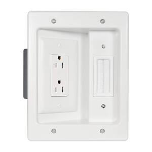 Commercial Electric In-Wall Power and Cable Kit, White DIPWRW-K - The ...