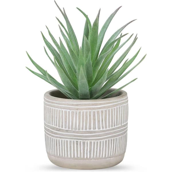 4 in. Green Indoor Artificial Succulent Plant Realistic Faux Potted ...