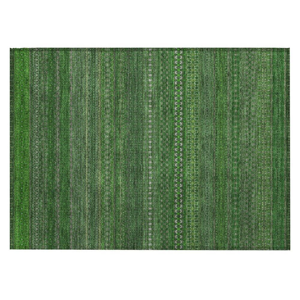 HomeRoots Fern Green 2 ft. x 3 ft. Woven Striped Polyester Rectangle ...