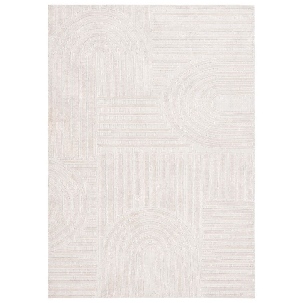 SAFAVIEH Audrey 4 ft. x 6 ft. Beige Geometric Parallel Area Rug AUD106B ...
