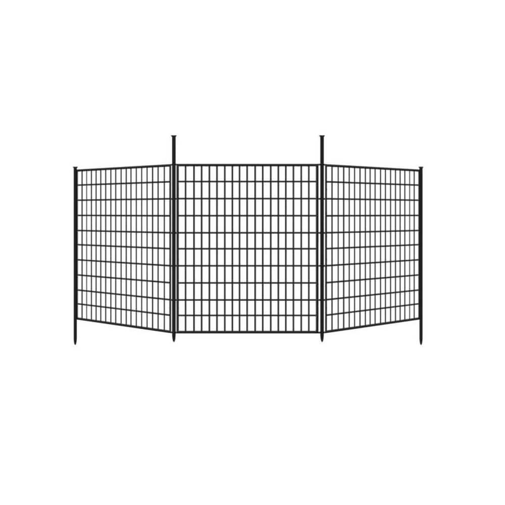 2.75 ft. x 12 ft. Metal Dog Fence Outdoor for Yard, Decorative ...