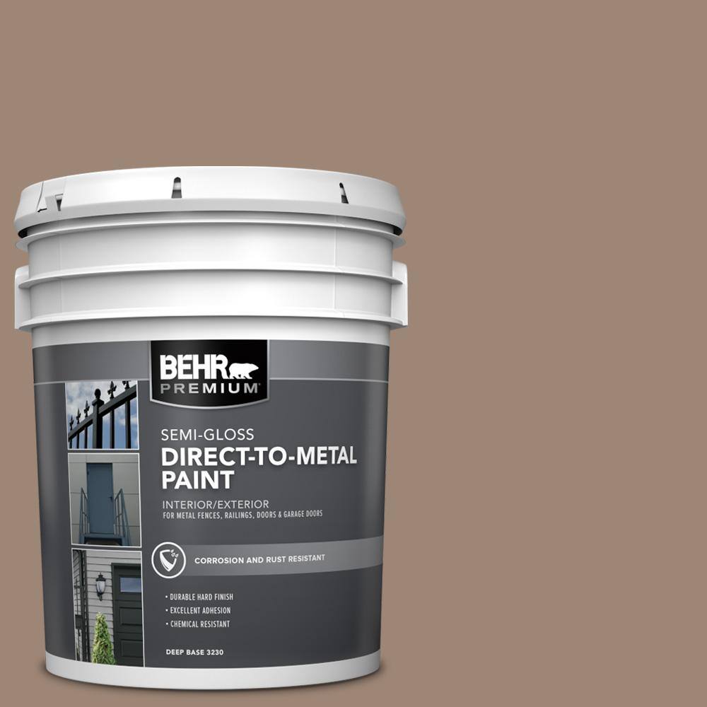 BEHR PREMIUM 5 gal. #PPU5-16 Earthnut Semi-Gloss Direct to Metal ...