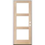 Krosswood Doors 36 in. x 96 in. Modern Hemlock Left-Hand/Inswing 3-Lite ...