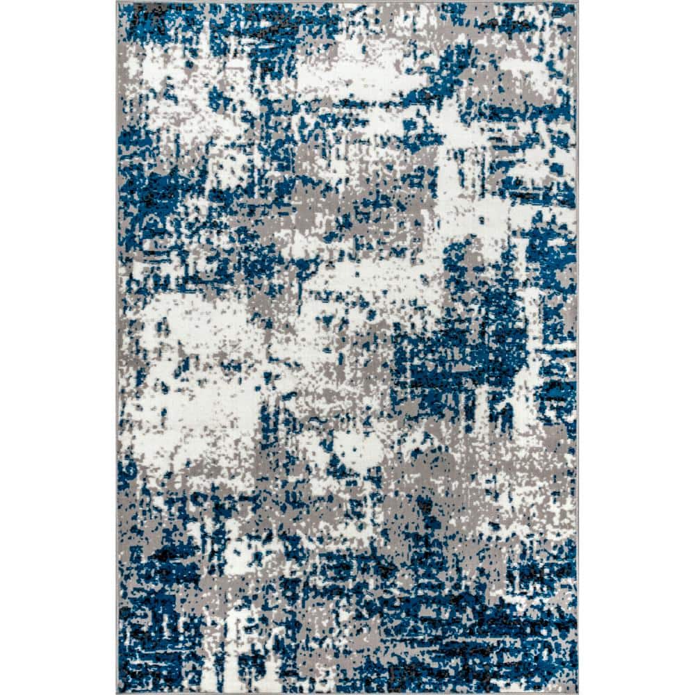 nuLOOM Indira Abstract Modern Blue 6 ft. x 9 ft. Area Rug GVTP02A-609 ...