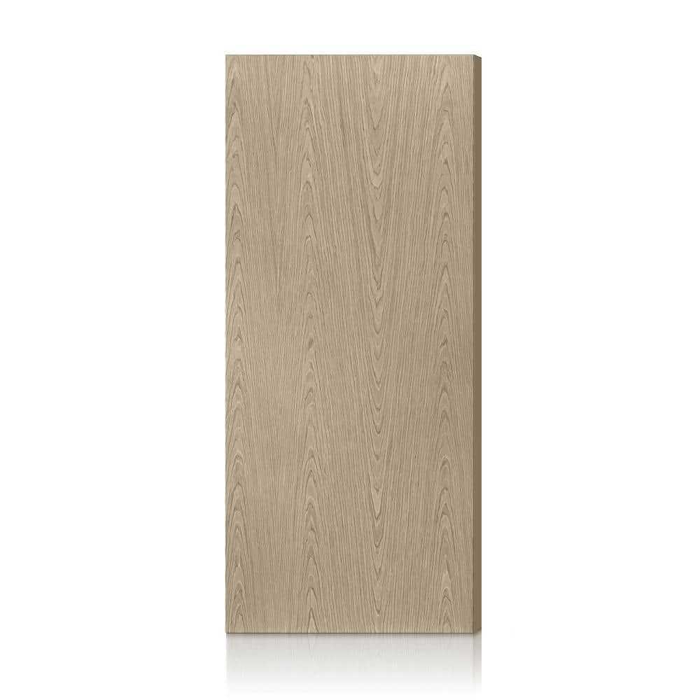 CALHOME 28 in. x 82 in. Oak Texture Flush Hollow Core Veneer Composite ...