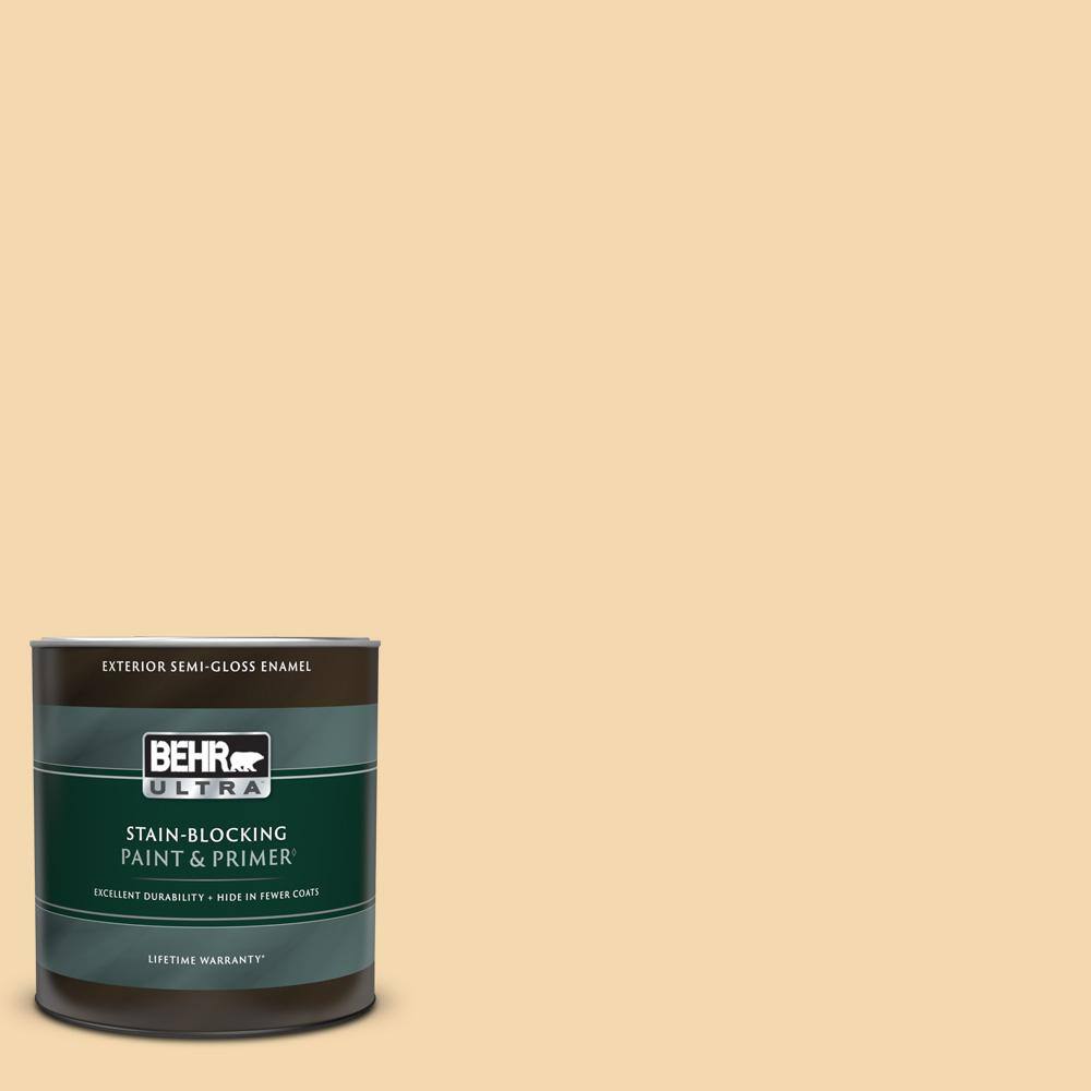 BEHR ULTRA 1 qt. #330C-3 Clam Chowder Semi-Gloss Enamel Exterior Paint ...