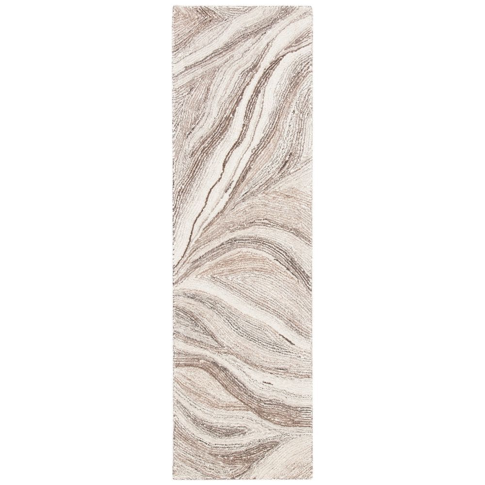 SAFAVIEH Metro Ivory/Brown 2 ft. x 8 ft. Abstract Gradient Runner Rug ...