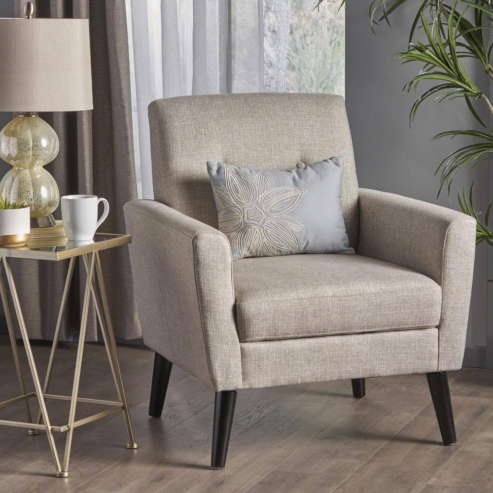 Noble House Sienna Beige Fabric Upholstered Club Chair 19723 - The Home ...