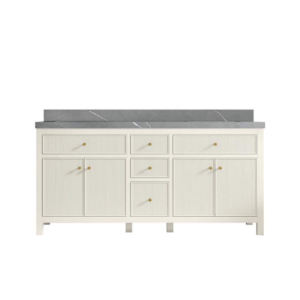 Willow Collections Sonoma 72 in. Double Sink Freestanding Alabaster ...