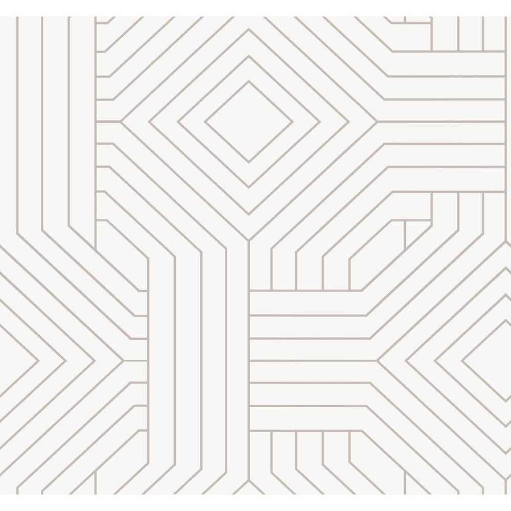 York Wallcoverings White Diverging Diamonds Paper Unpasted Matte ...