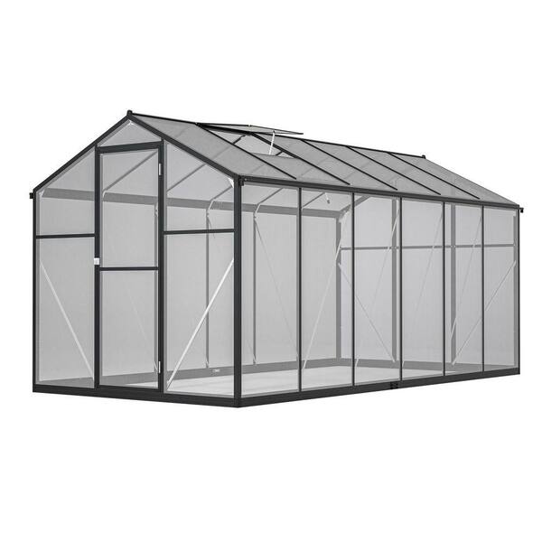 AUTMOON Outdoor 6 ft. x 12 ft. Wall-In Greenhouse Polycarbonate ...