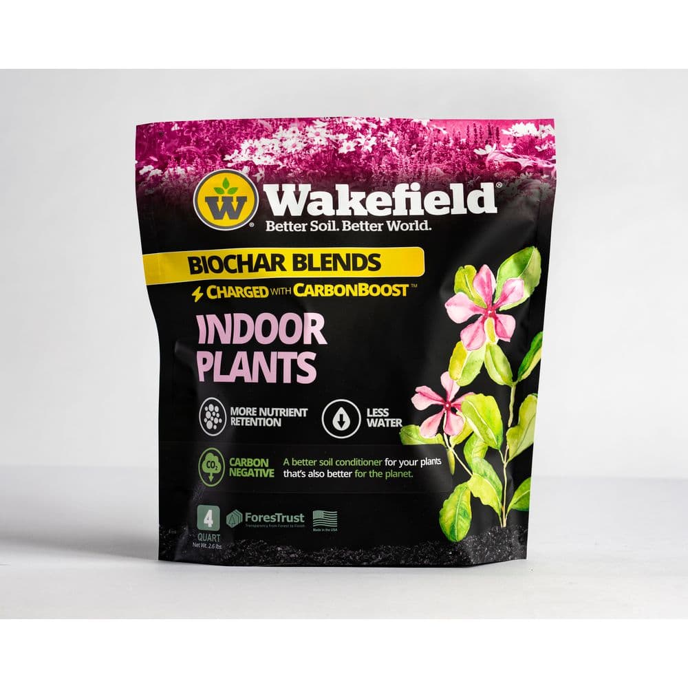 WAKEFIELD Biochar Blend with CarbonBoostfor Indoor Houseplants, Soil ...