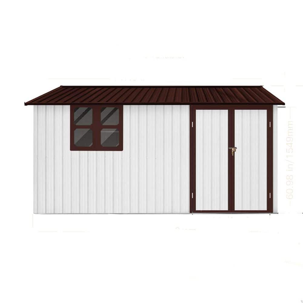 Siavonce 10 ft. W x 12 ft. D Metal Garden Sheds Outdoor Storage Sheds ...