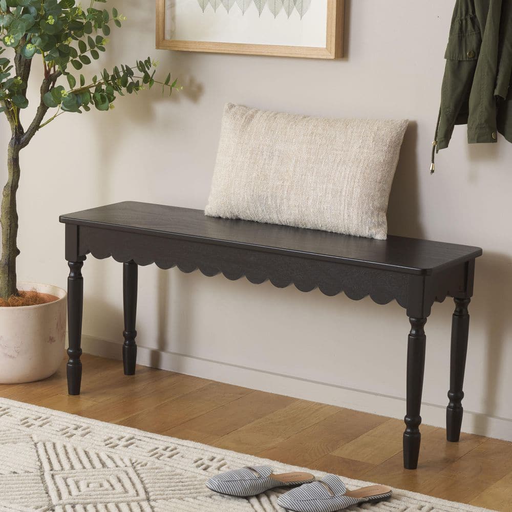 SAFAVIEH Haven 39 in. Matte Black Entryway Bench BCH5704B - The Home Depot