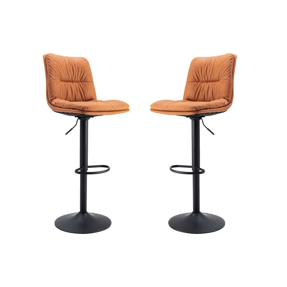 HOMEFUN 47 in. Orange Back Metal Frame Hight Adjustable Cushioned ...