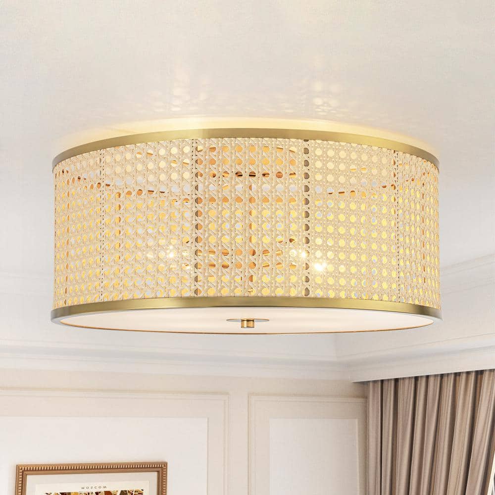 Rennnsan Joey 4-Light 17.7 in. Contemporary Bohemian Flush Mount Light ...