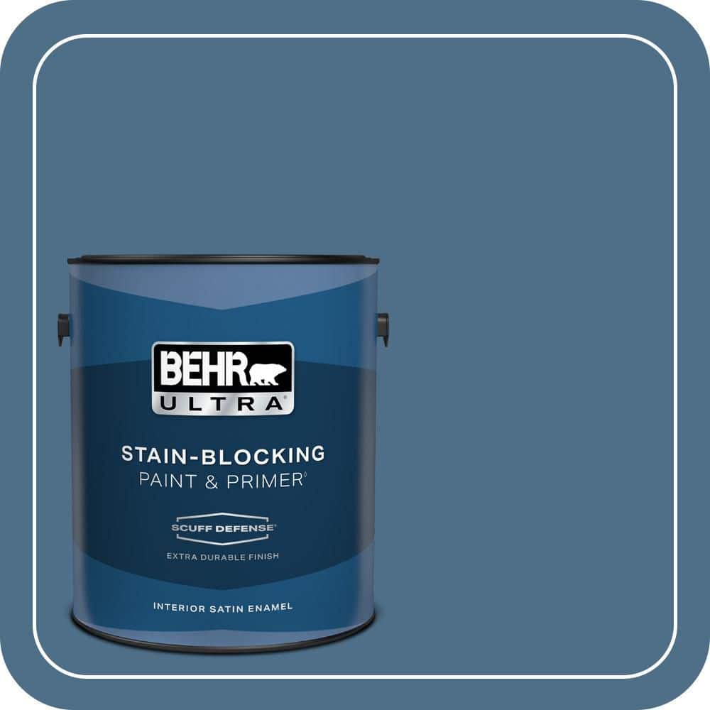 BEHR ULTRA 1 gal. #570D-6 Neptune Blue Extra Durable Satin Enamel ...