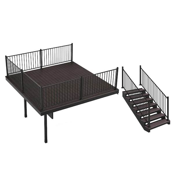 FORTRESS Infinity Attached 12 ft. x 12 ft. Tiger Cove Composite Deck ...