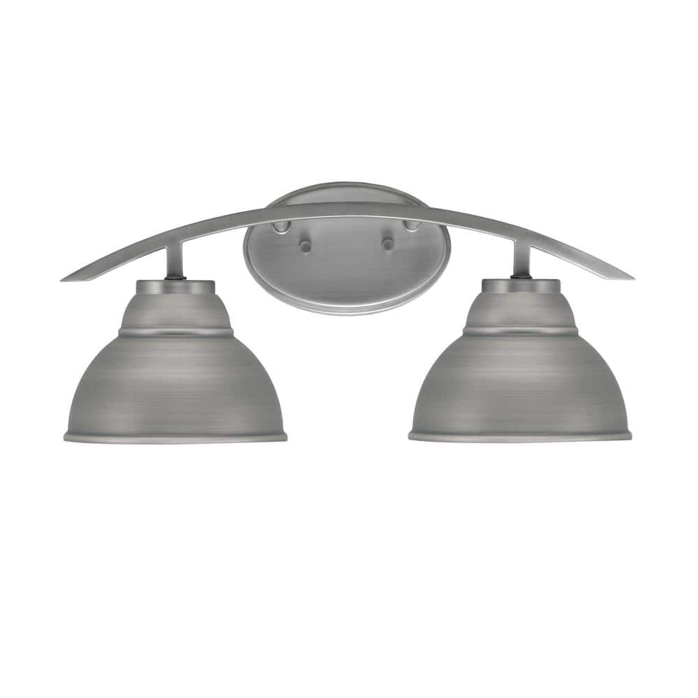 Siena 18.25 in. 2-Light Vanity Light Graphite with Graphite Metal ...