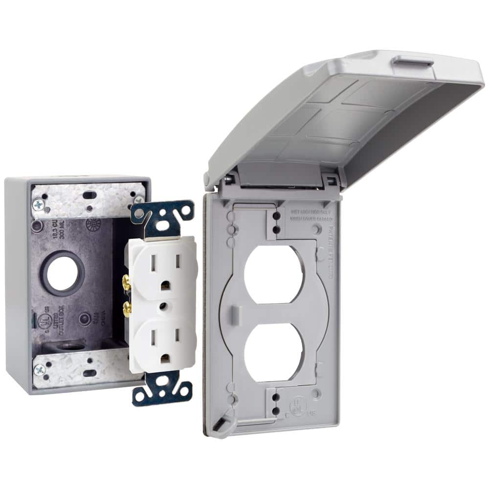 Commercial Electric 1-Gang Horizontal/Vertical Metallic Weatherproof ...