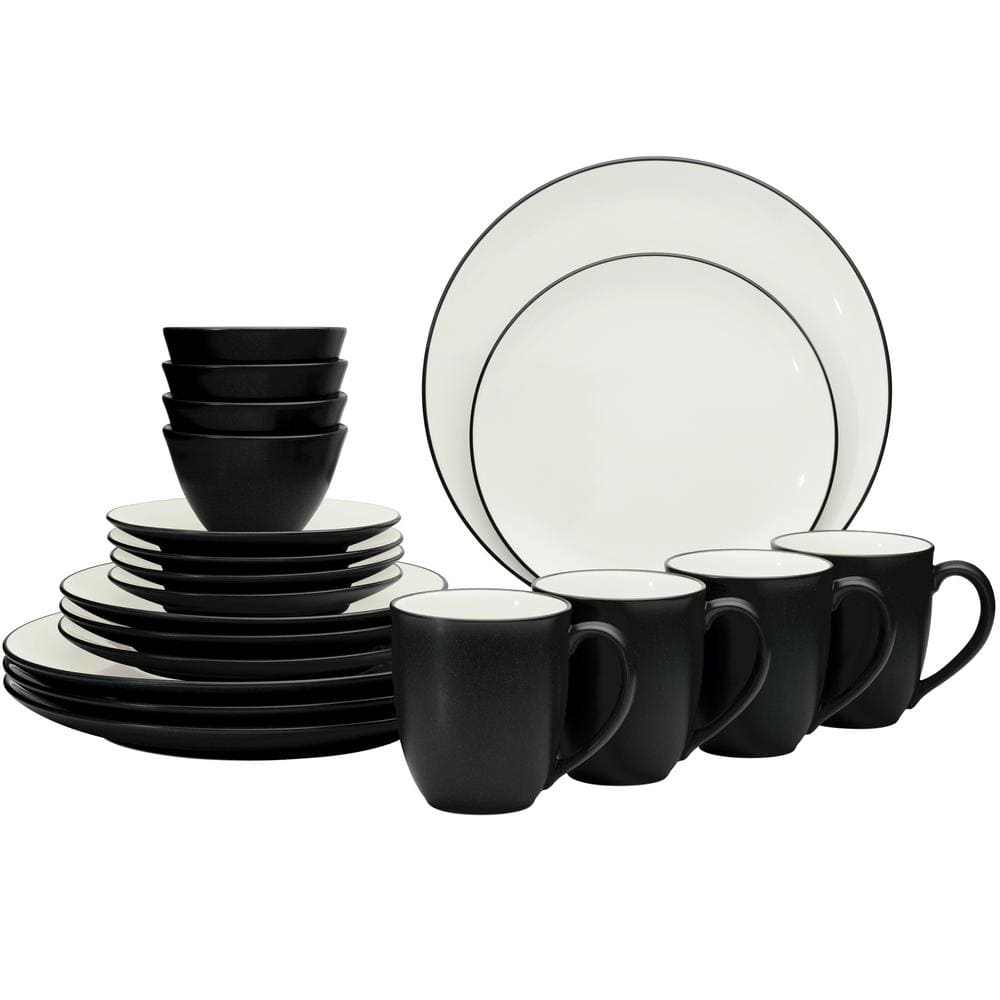 Noritake Colorwave Graphite 20-Piece (Black) Stoneware Dinnerware Set ... Noritake Colorwave Graphite 20-Piece (Black) Stoneware Dinnerware Set ...