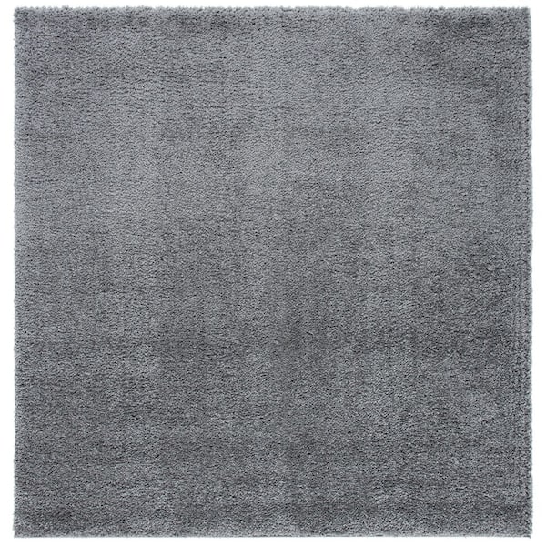 SAFAVIEH Decora Shaggy 7 ft. x 7 ft. Dark Gray Flokati Solid Square Area Rug DES101-9017-7SQ ...
