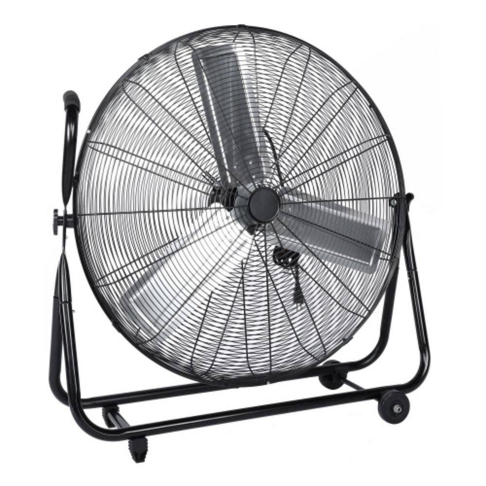 30 in. 3 Fan Speeds Floor Fan in Black with Roll Booster, High-Velocity ...