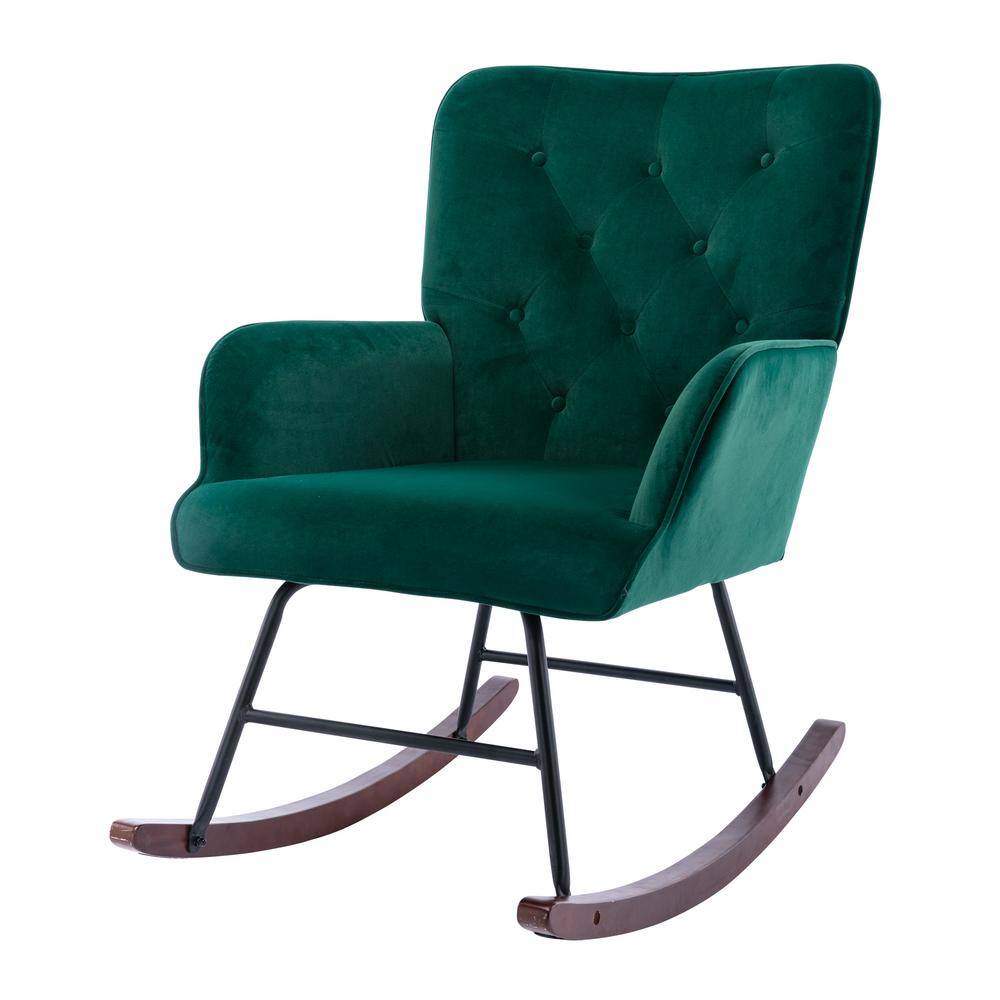 Wateday Green Velvet Rocking Chair YJ-YUKI9596075 - The Home Depot